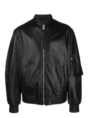 MANOKHI Savona Leather Bomber Jacket - Black