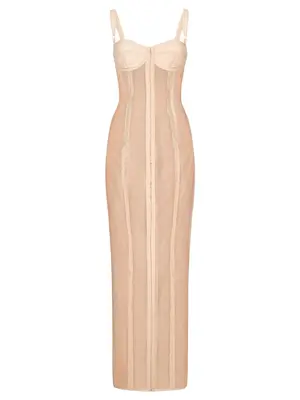 Dolce & Gabbana Bustier Midi Dress - Neutrals