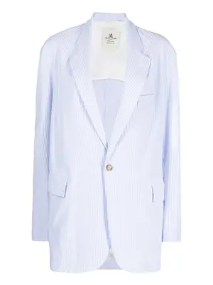 Denimist Pinstripe Pattern Blazer - Blue