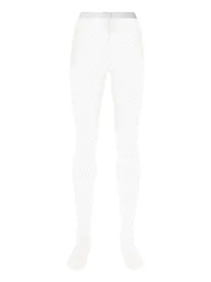 Comme Des Garçons Mesh-paneling Leggings - White