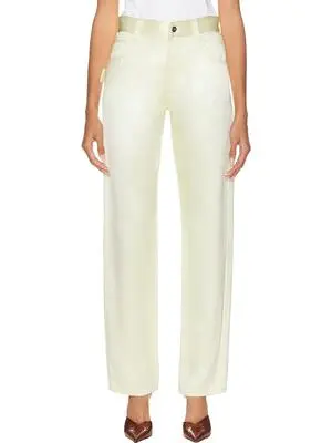 Bottega Veneta Twill Straight Leg Trouser - Camomile