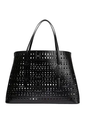 Alaïa Mina 50 Large Leather Tote Bag - Black