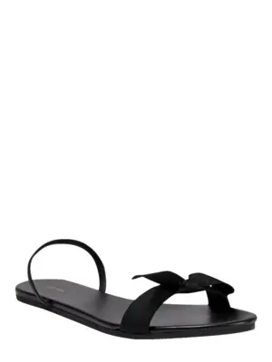 THE ROW The Row Bow Leather Slingback Sandals