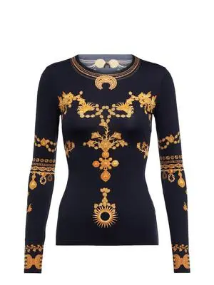 MARINE SERRE Printed Jersey Top - Multicoloured