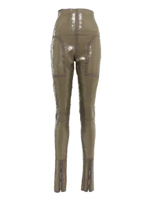 Rick Owens Dirt Waist Embellished Leggings - Beige