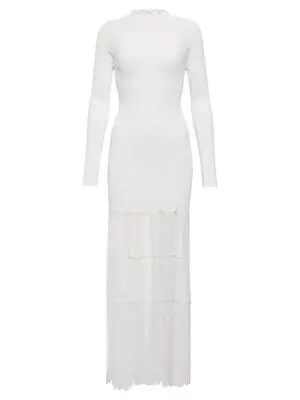 Khaite Cedar Fringed Maxi Dress - White