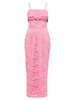 RASARIO Bustier Lace Midi Dress - Pink
