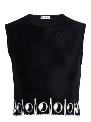 Alaïa Sleeveless Cropped Top - Black