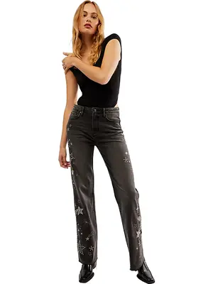 DRIFTWOOD Charlee Wide-Leg Jeans Black