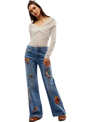 DRIFTWOOD Charlee Wide-Leg Jeans Medium Wash
