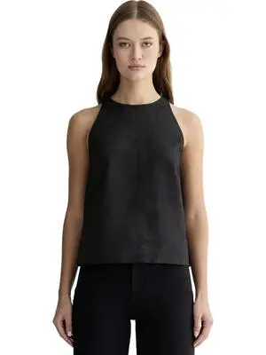 Everlane Linen High-Neck Tank Top Black