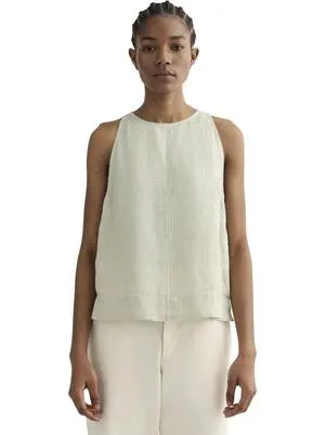 Everlane Linen High-neck Tank Top - Elm Gingham