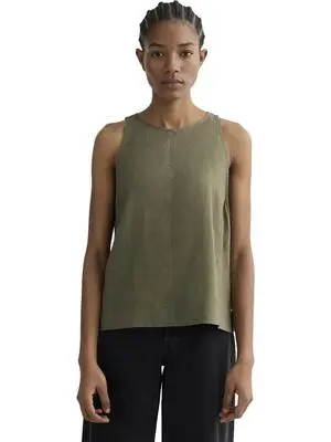 Everlane Linen High-Neck Tank Top Kalamata
