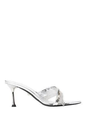 ALEVI MILANO 85mm Metallic Leather Sandals - Silver
