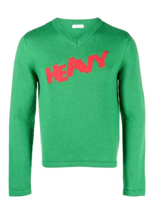 ERL Knit V-neck Sweater - Green