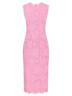 Dolce & Gabbana Floral-lace Midi Dress - Pink