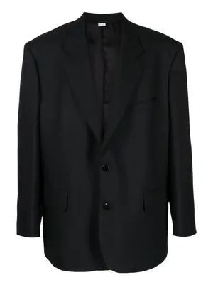 Random Identities Long-sleeved Oversized Blazer - Black