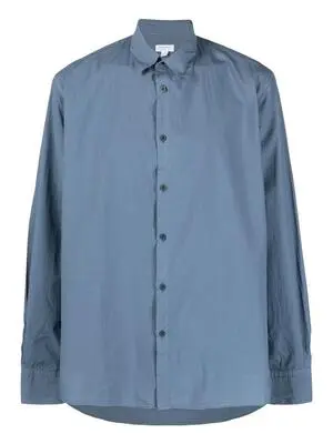 Sunspel Plain Cotton Shirt - Blue