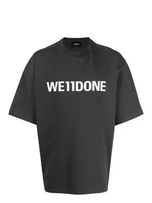 We11Done Logo-print Cotton T-shirt - Grey