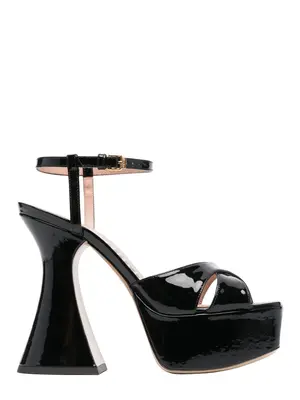 Moschino Patent Leather Platform Sandals - Black