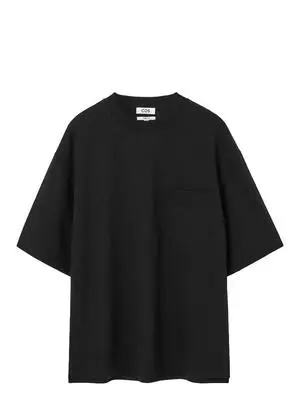 Cos Oversized Heavyweight Cotton T-shirt - Black