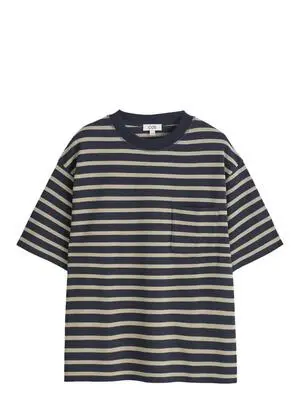 Cos Oversized Heavyweight Cotton T-shirt Navy