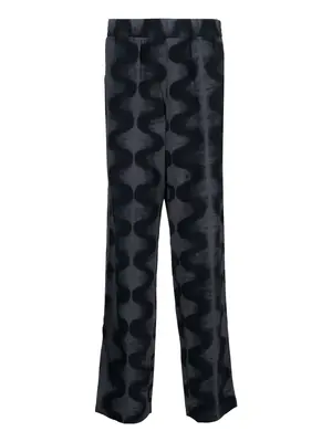 Alexander McQueen Abstract-print Straight-leg Trousers - Black