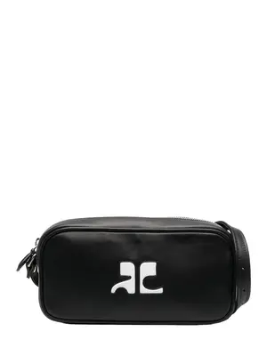 COURREGES Logo-embellished Shoulder Bag - Black