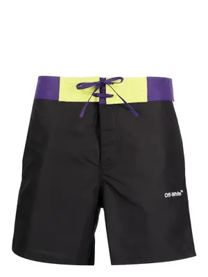 Off-White Arrows-print Swim Shorts - Black