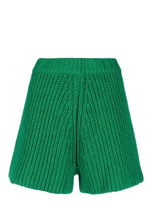 Alanui High-waisted Knitted Shorts - Green