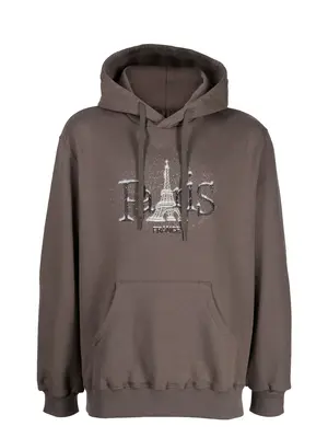 DOUBLET Graphic-print Cotton Hoodie - Brown