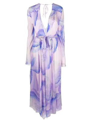 FORTE_FORTE Floral-print Silk Dress - Purple