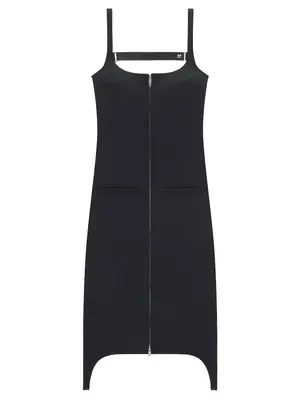 COURREGES Strap Bretelles Twill Long-dress - Black