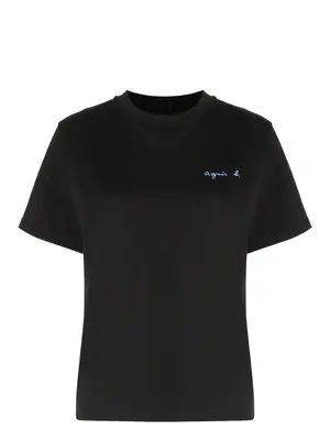 AGNÈS B. Logo-print Cotton T-shirt - Black