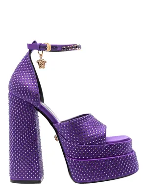 Versace Medusa Aevitas Platform Sandals - Purple