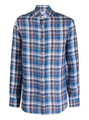 BRUNELLO CUCINELLI Check-pattern Linen Shirt