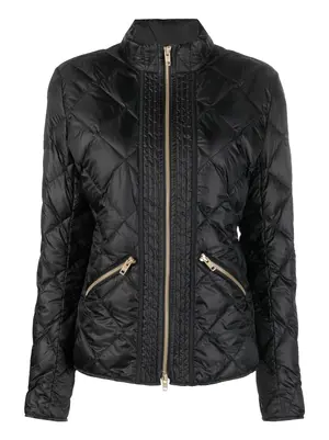 FAY Diamond-quilt Zip-fastening Jacket - Black