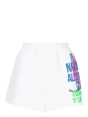 P.E Nation Slogan-print Shorts - White