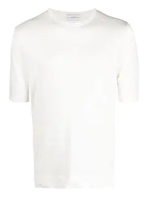 BALLANTYNE Short-sleeved Linen T-shirt - White