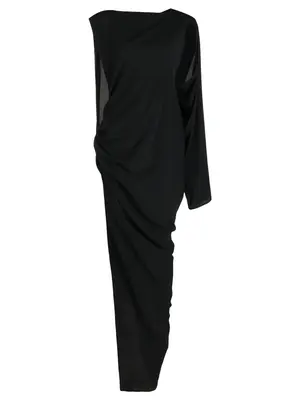 Rick Owens Asymmetric Gathered Dress - Black