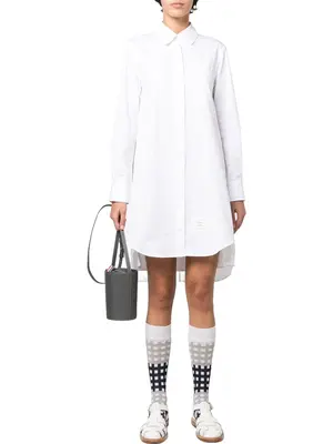 Thom Browne Pleat-detail Shirtdress - White