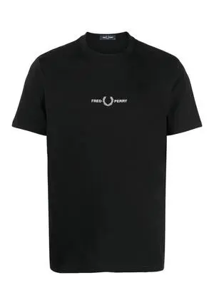 Fred Perry Logo-embroidery Cotton T-shirt - Black