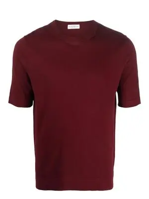 BALLANTYNE Round Neck Cotton T-shirt - Red