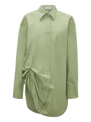 JW Anderson Eyelet-detail Oversized Shirt - Green