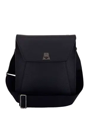 Akris Twist-lock Leather Crossbody Bag - Black