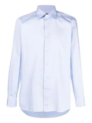 Zegna Button-up Cotton Shirt - Blue
