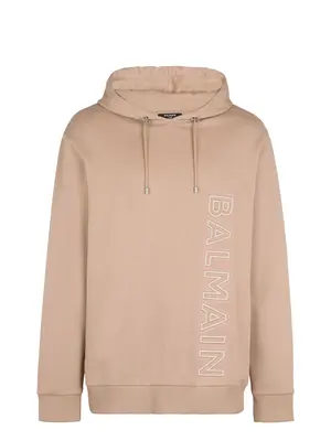 Balmain Logo-embossed Cotton Hoodie - Neutrals