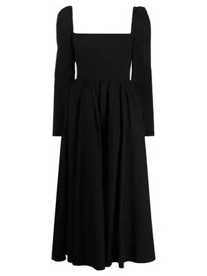 REFORMATION Elly Square-neck Midi Dress - Black