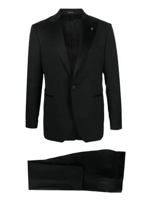 Tagliatore Single-breasted Wool Dinner Suit - Black