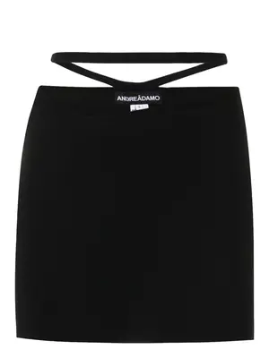ANDREĀDAMO Cut-out Belted Mini Skirt - Black